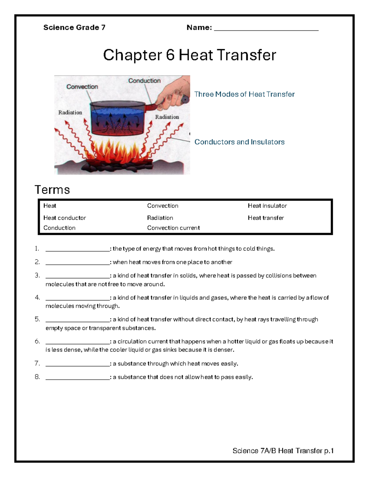 Ch6 Heat Transfer - Grades 7 Notes on Conduction, Convection, and ...