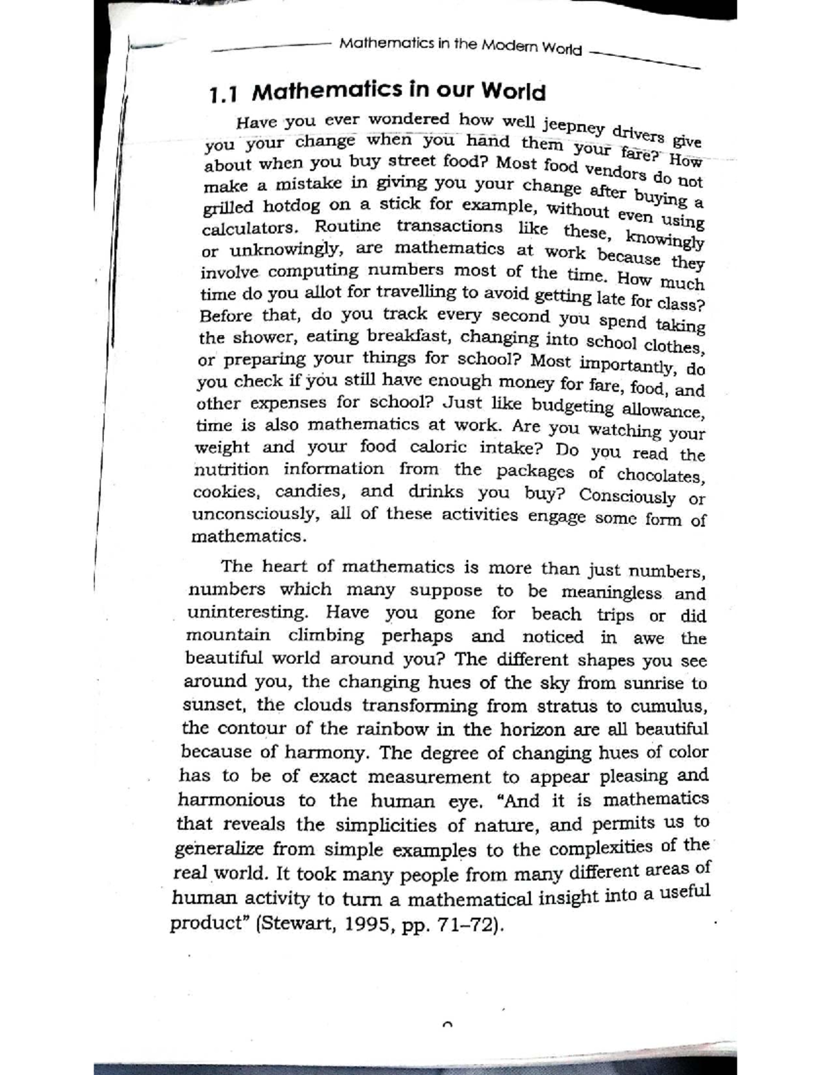 Mathematics in the Modern World: Exploring Nature and Patterns - Studocu