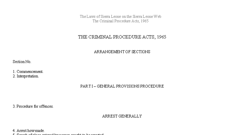 Criminal Procedure Act 1965: Comprehensive Overview and Sections - Studocu
