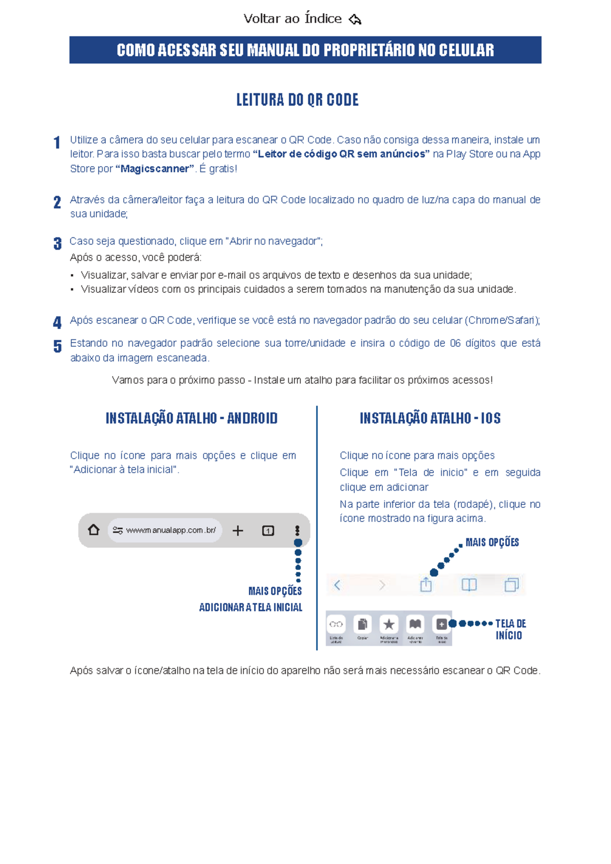 Manual do Proprietário: Acesso e Uso do QR Code - SQUARE PANAM - Studocu