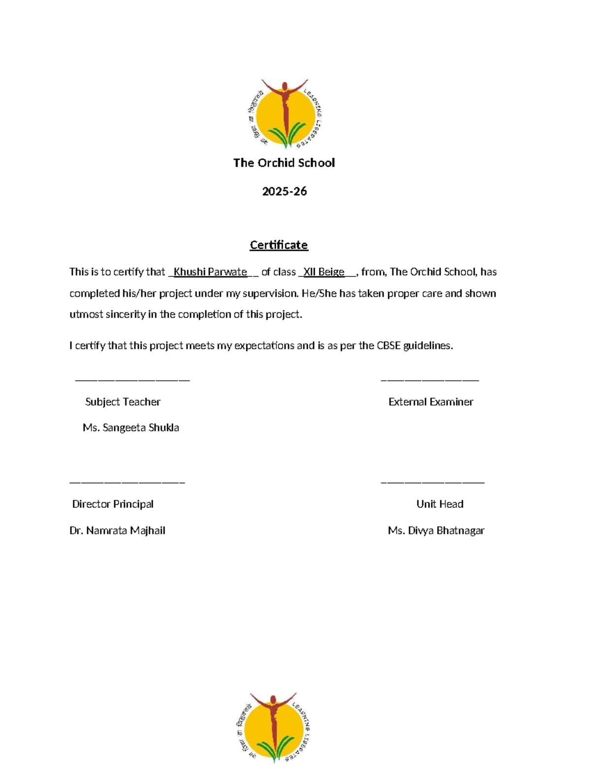 Economics Project Certificate: Inflation and Deflation - Class XII ...