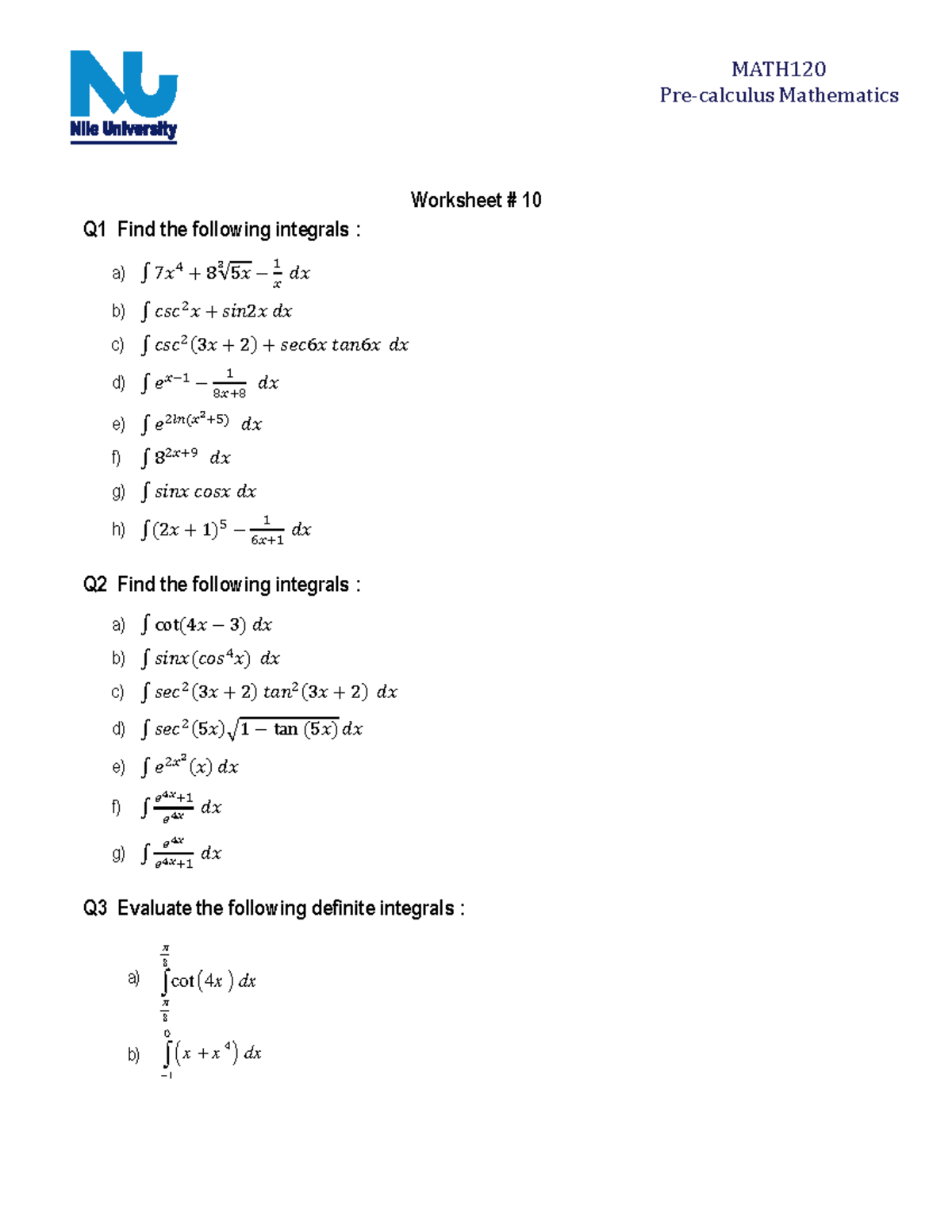 Worksheet 10 - Data Structure - Worksheet # 10 Q1 Find the following ...