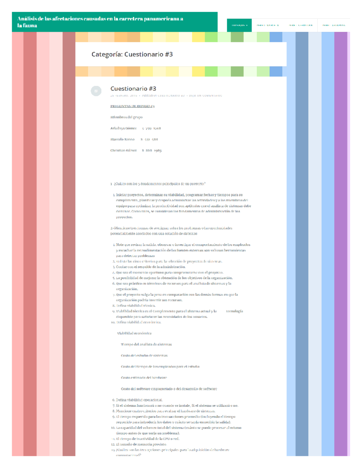 Cuestionario 3 - Gestión de Proyectos: Preguntas y Respuestas - Studocu