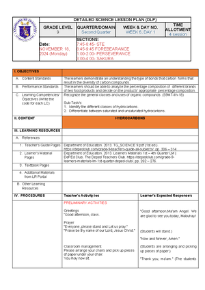 Atomic Model AND Theories - DETAILED SCIENCE LESSON PLAN (DLP) GRADE ...
