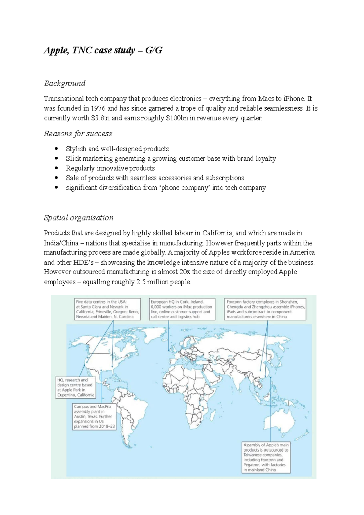 Apple TNC Case Study: Success Factors & Global Operations Analysis ...