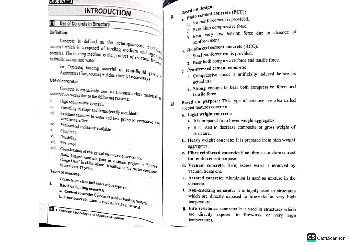 Concrete Manual - Chapter 1 INTRODUCTION Based concrete (PCC): ii ...