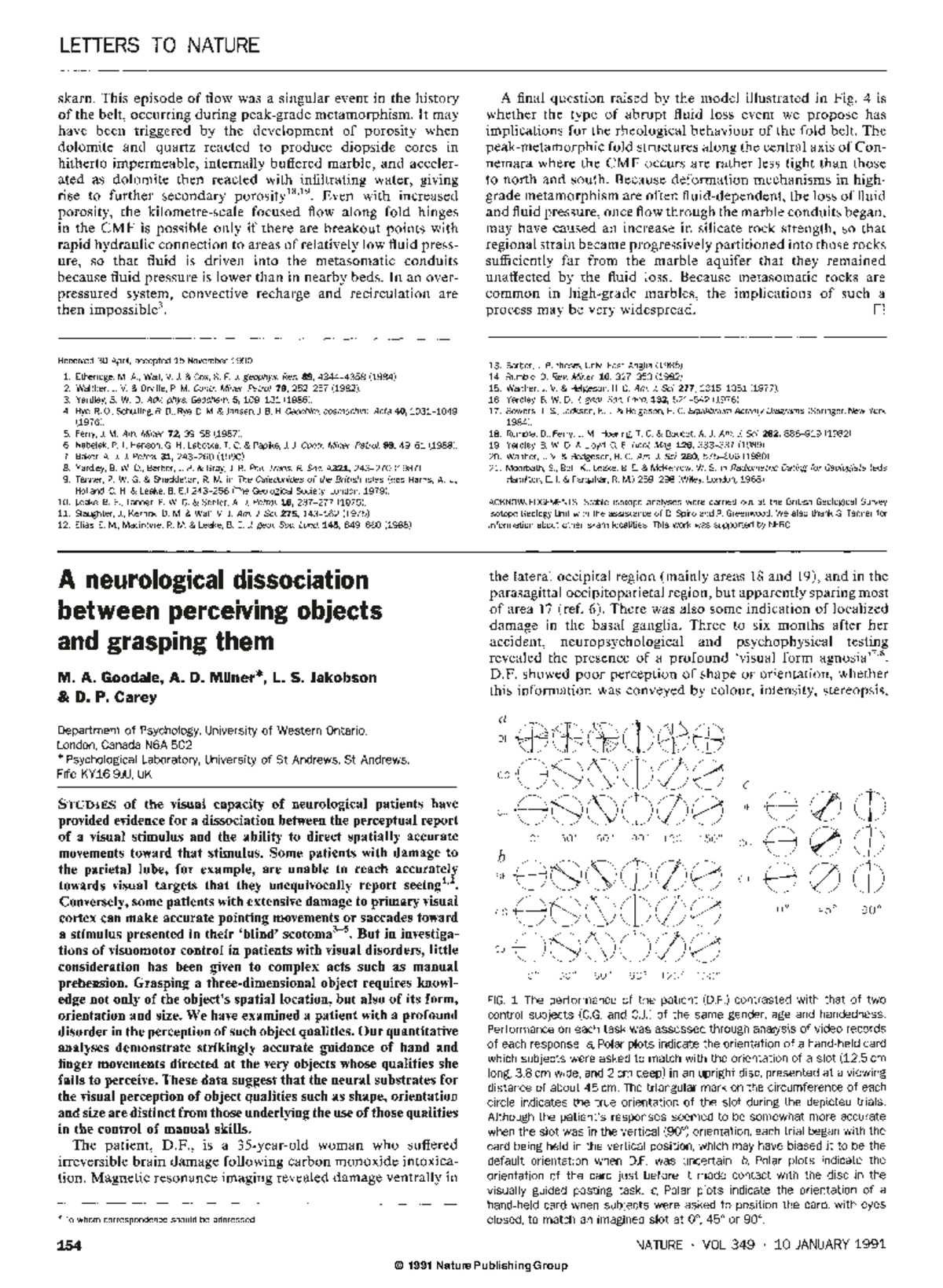 348154 a0 - Summary of Neurological Dissociation in Object Perception ...
