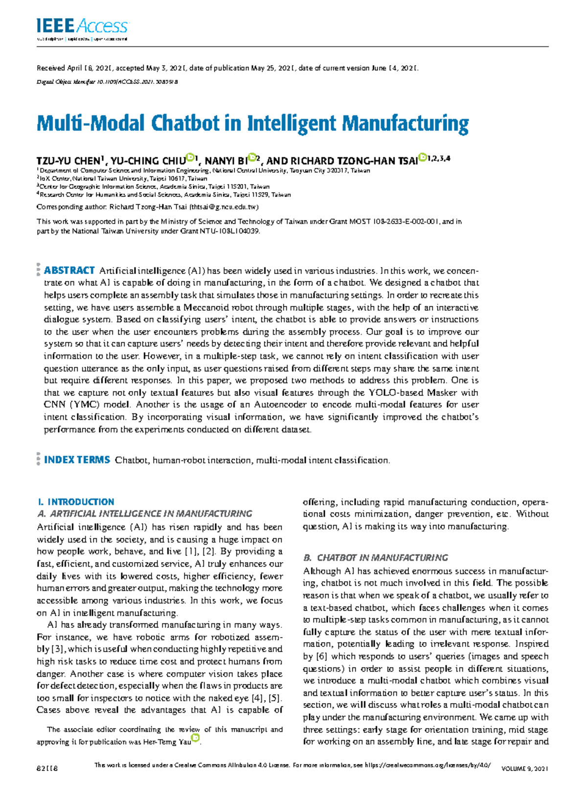 Chatbot in Intelligent Manufacturing: Enhancing User Intent Classification - Studocu