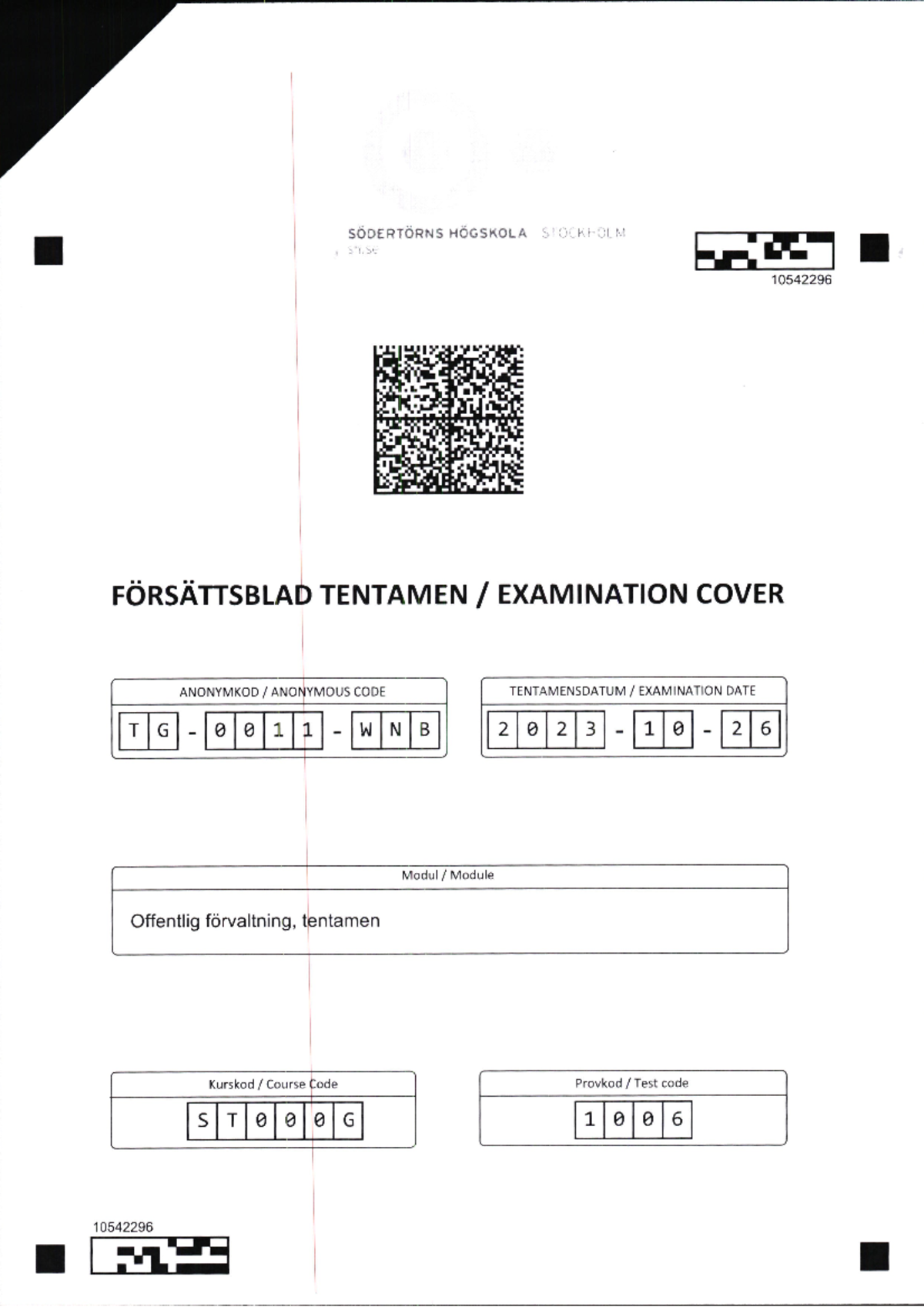 Tenta i Offentlig Förvaltning 20231028 - Sammanfattning - Studocu
