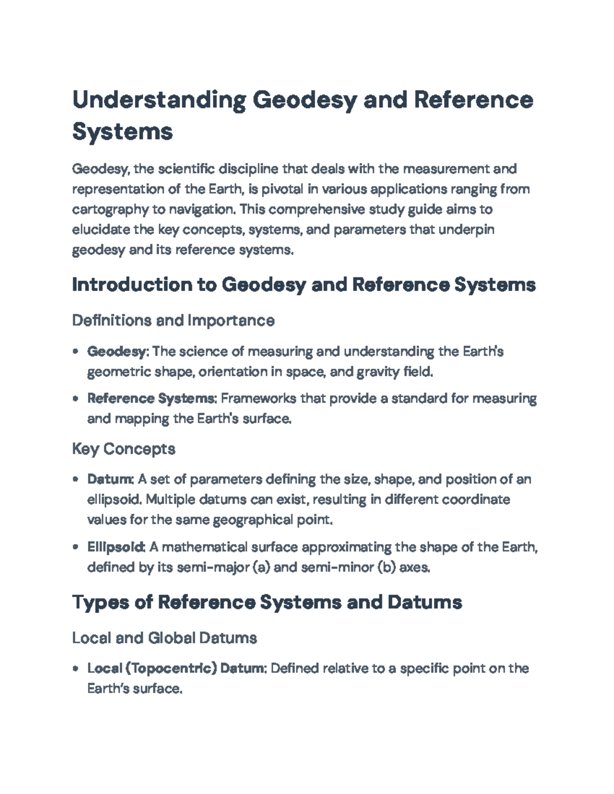 Understanding Geodesy and Reference Systems: Key Concepts and ...