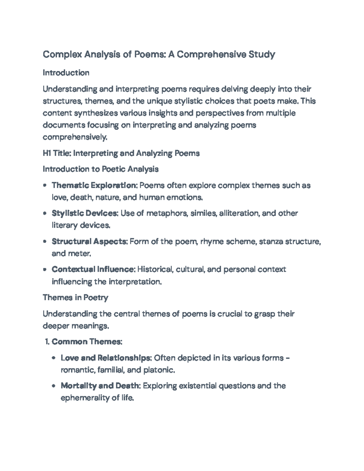 Comprehensive Poem Analysis: Themes, Structure, and Style Insights ...