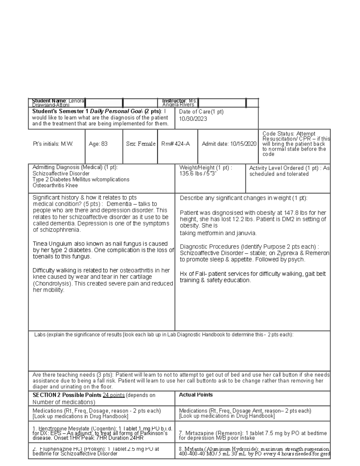 Clinical Log - Term 1: Patient Care Insights and Medication Overview ...