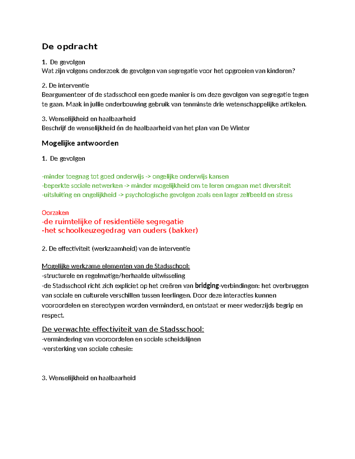PVRP Eindopdracht: Gevolgen van Segregatie en Effectiviteit van ...