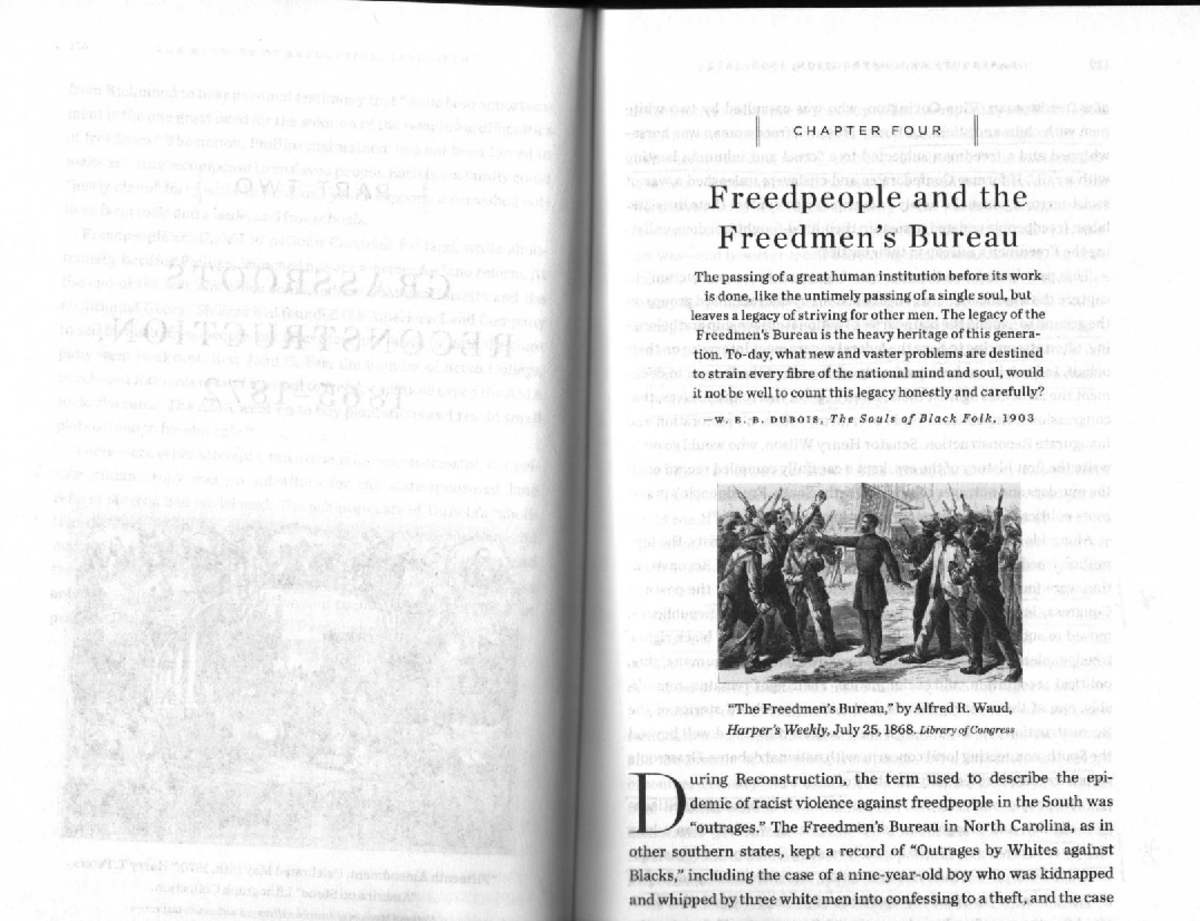 CHAPTER FOUR: Freedpeople and the Bureau in Reconstruction Era - Studocu