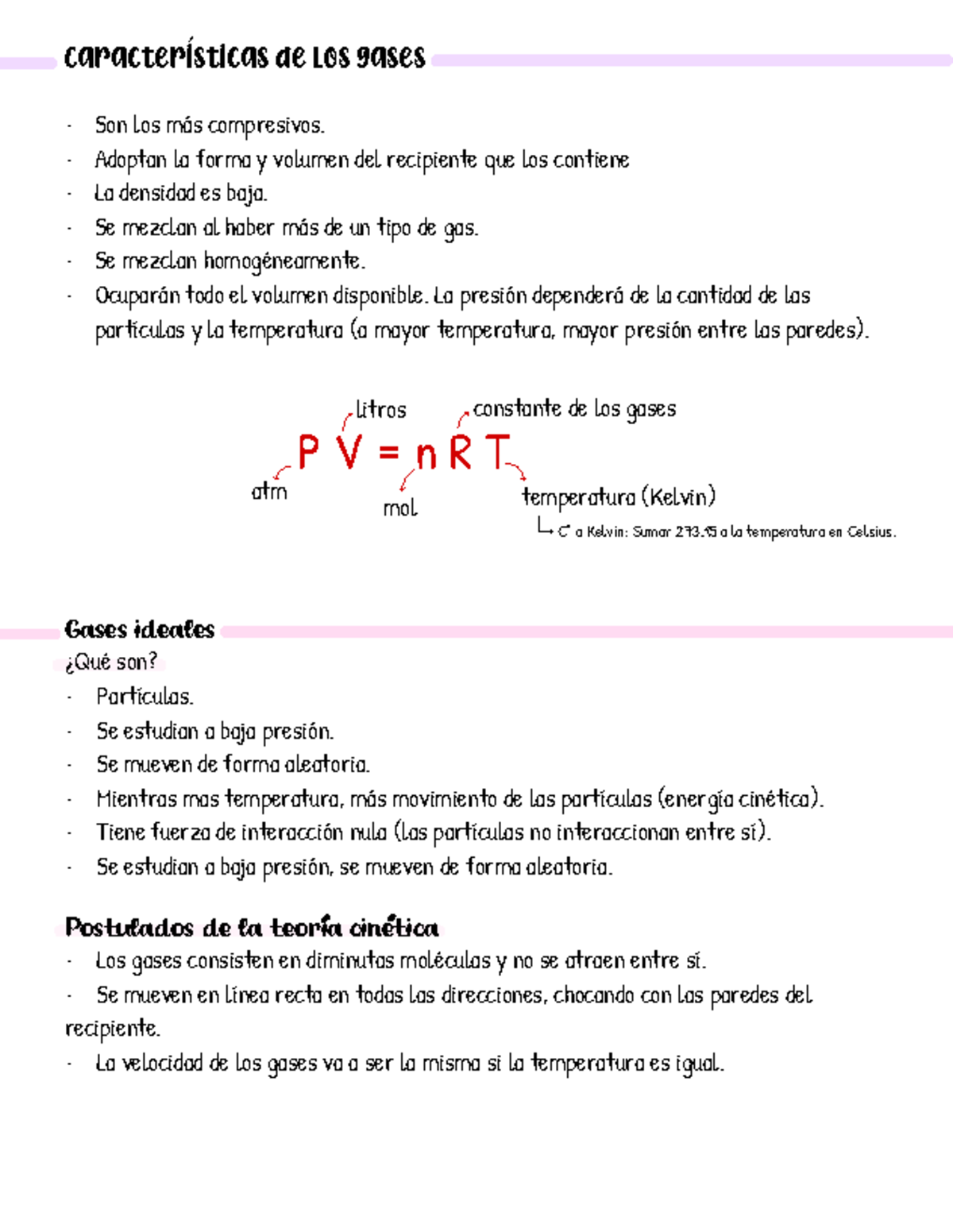 Características de los Gases: Propiedades y Comportamiento - Studocu