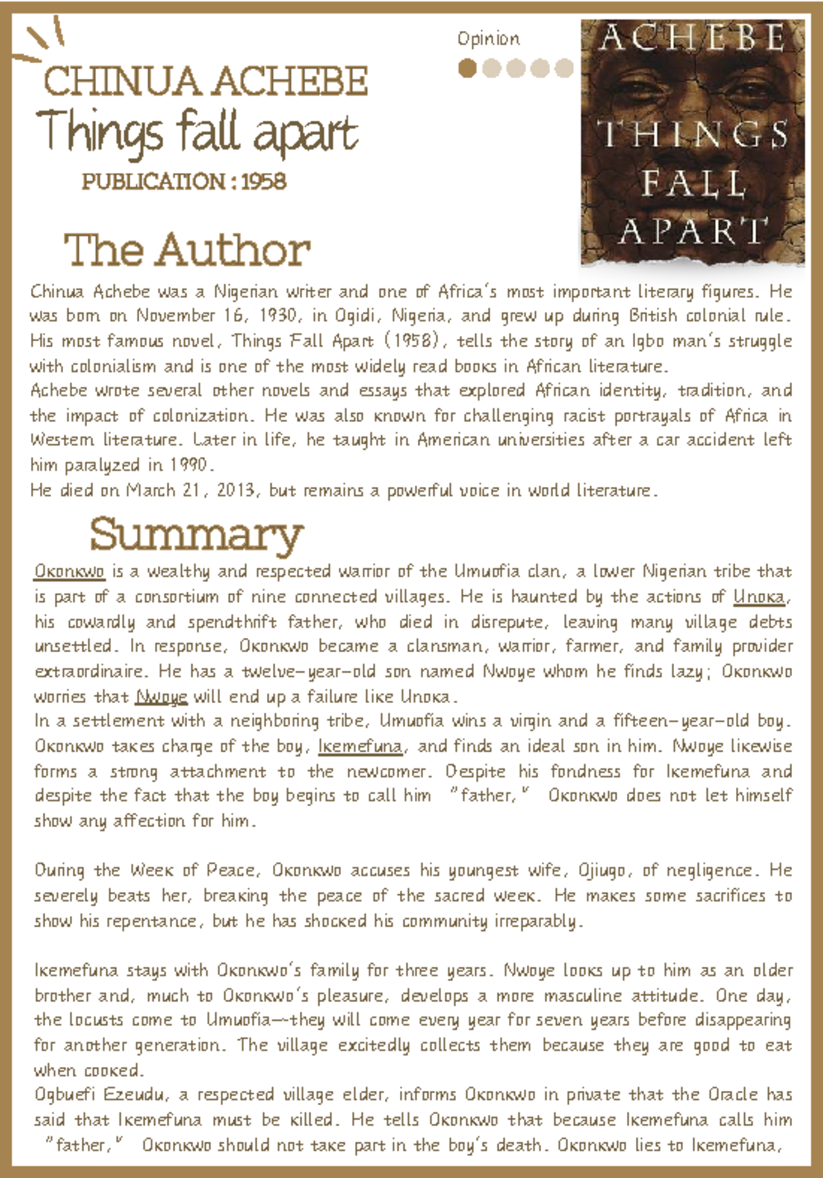 Things Fall Apart: A Study of Colonialism and Identity in CHINUA ACHEBE ...