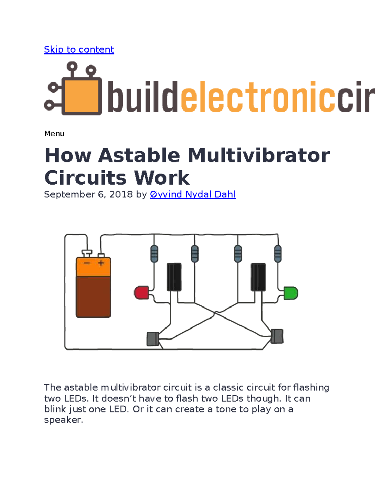 Astable Multivibrator Circuit Explained: Theory & Application - Studocu