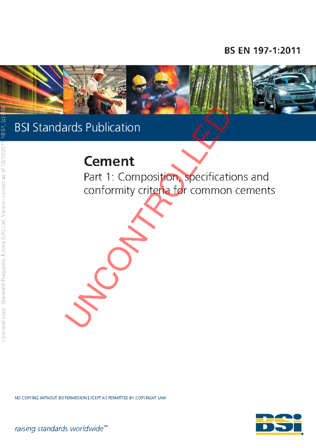BS EN 197: Standards for Common Cements - Composition & Specifications ...