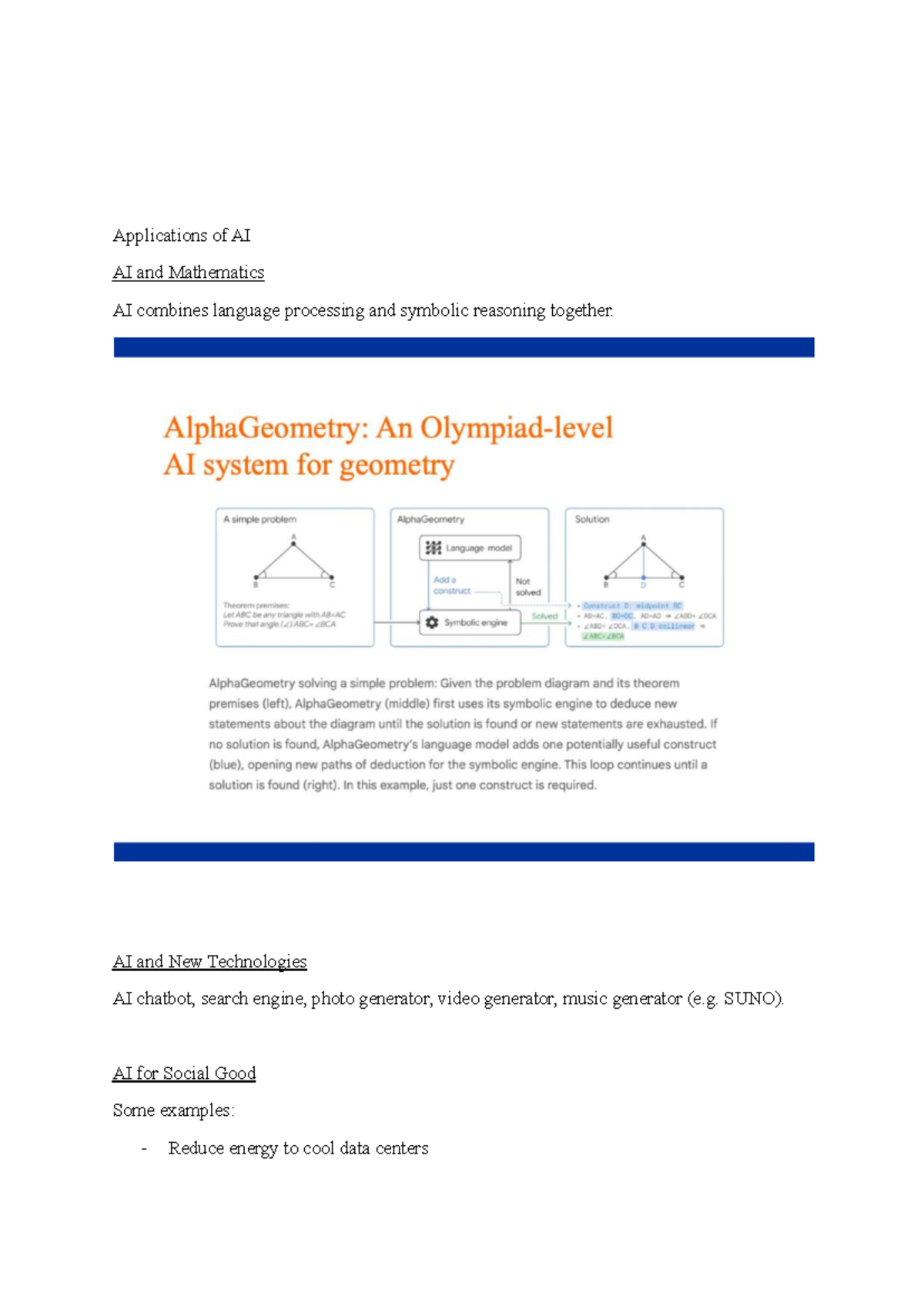 HS1501 Notes: Applications of AI in Math and Technology - Studocu