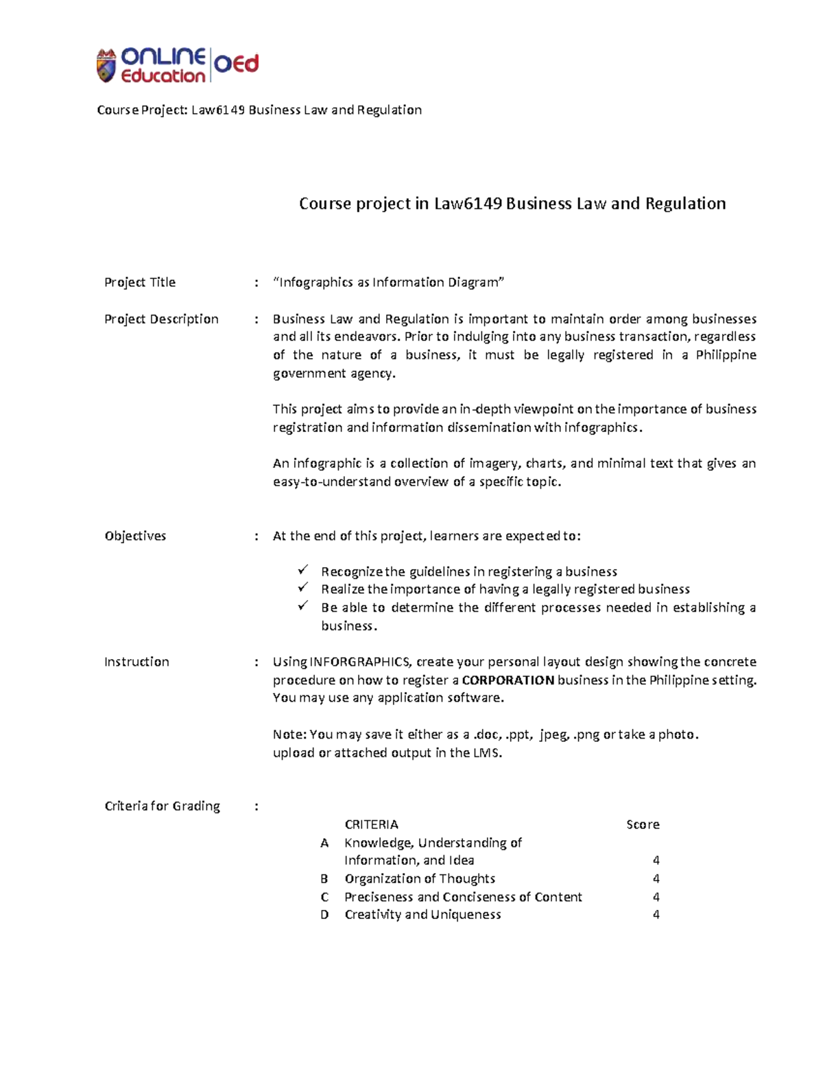 Course project in Law6149 Business Law and Regulation - Course Project ...