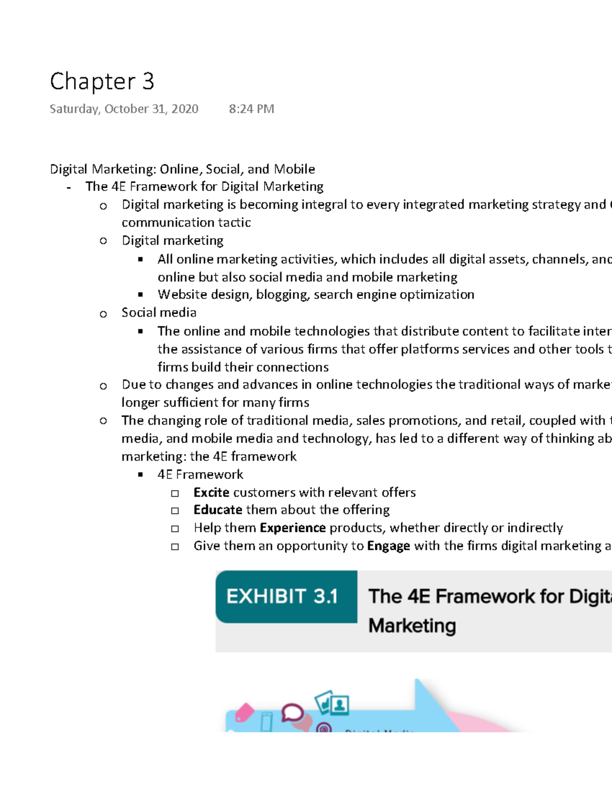 Chapter 3 - The 4E Framework in Digital Marketing - Studocu
