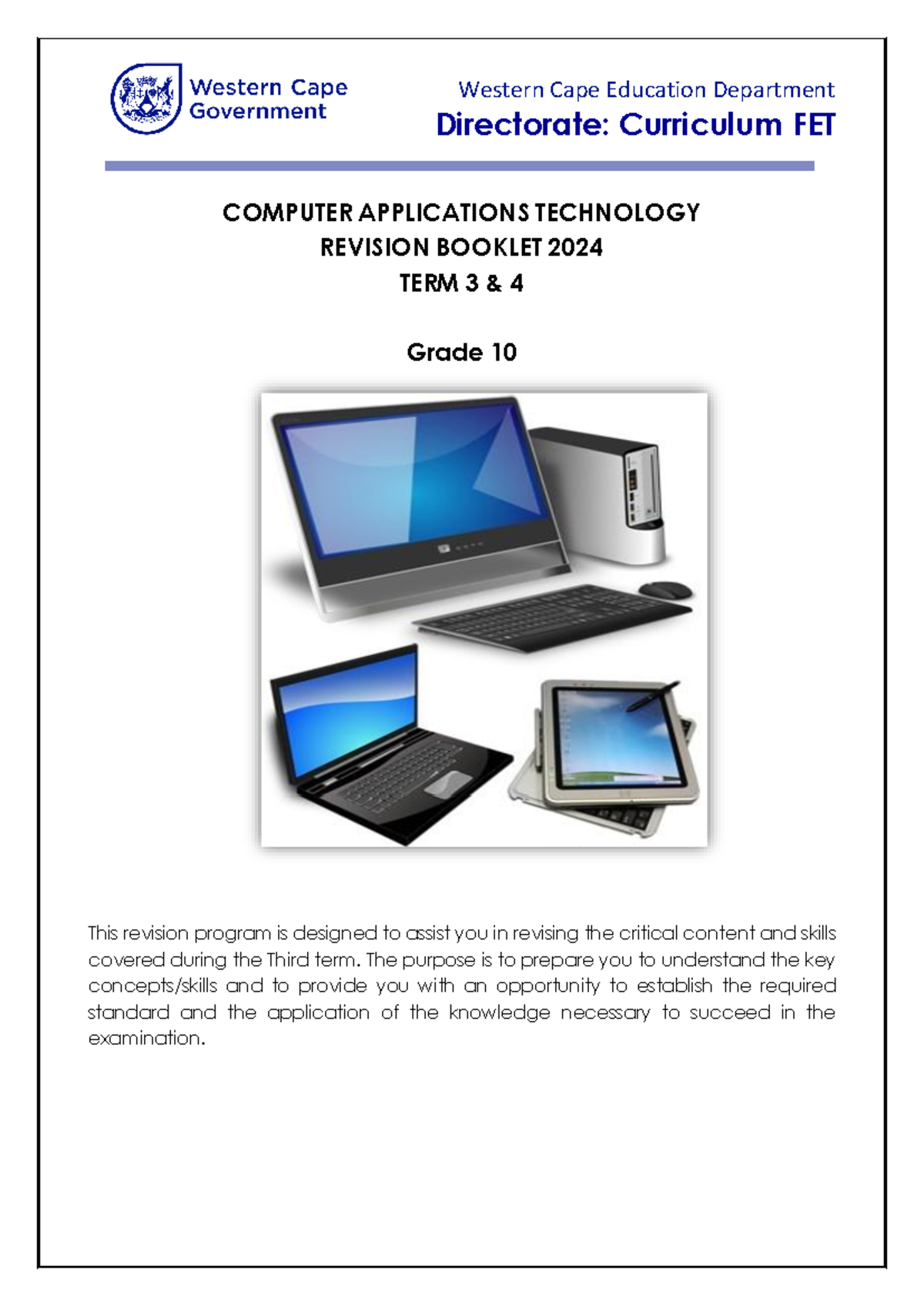 CAT Grade 10 Revisionpackage Eo Y - Western Cape Education Department ...