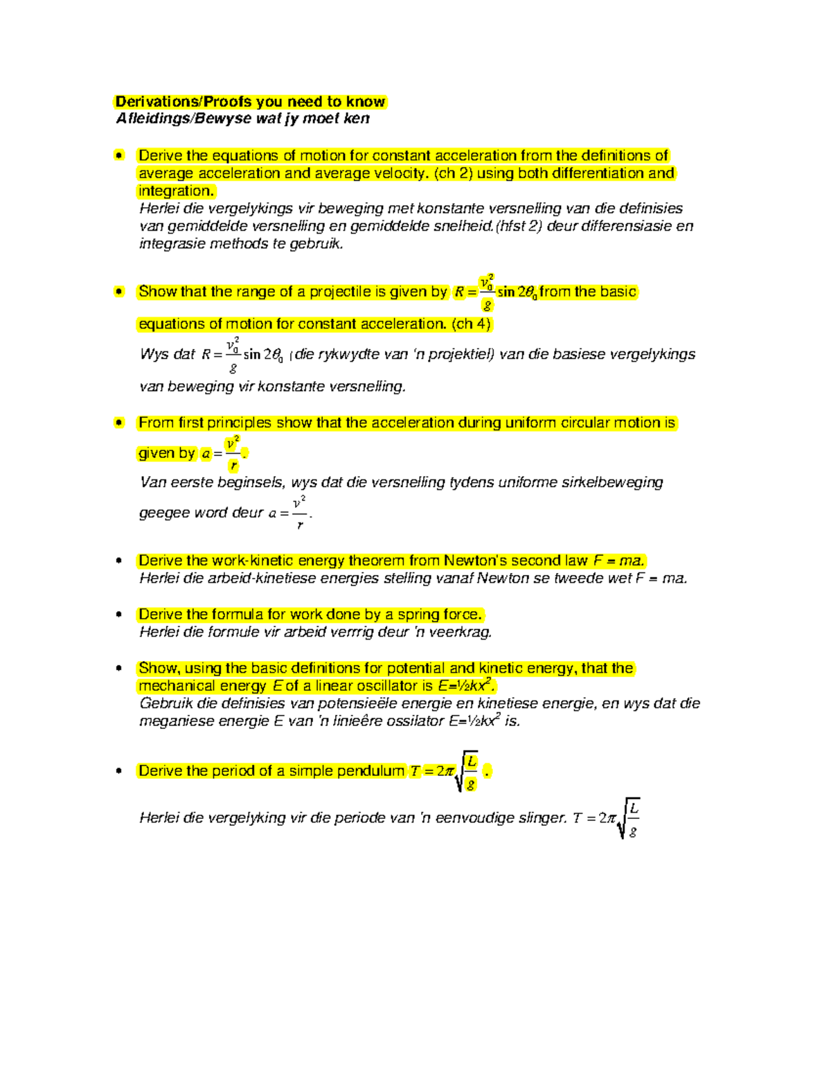Essential Derivations for Physics: Ch 2 & 4 Key Proofs and Equations ...