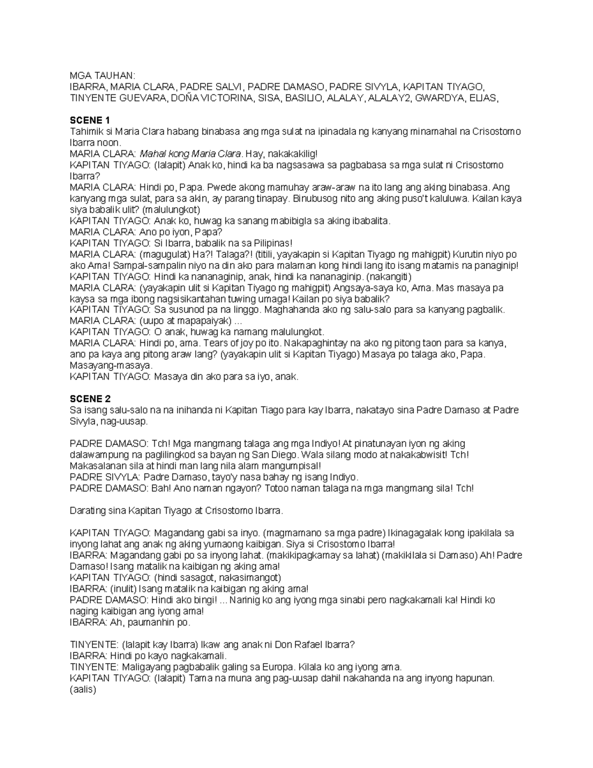 Basta Ito na ang Minsang Pagbabalik ni Ibarra: Isang Dramatic Script ...