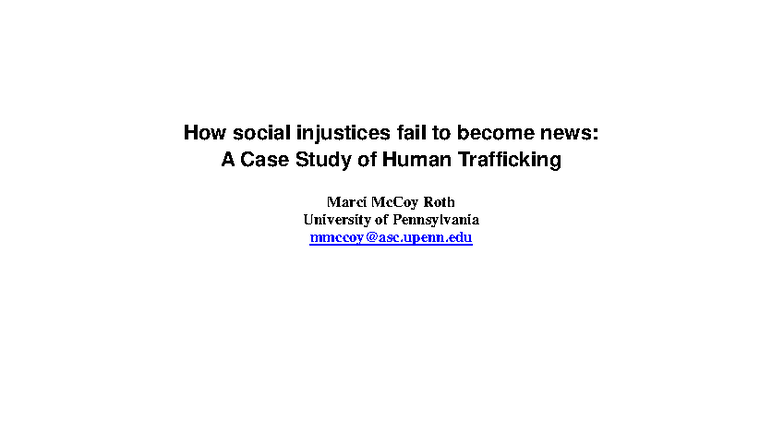 How Social Injustices Fail to Reach the Public Agenda: A Case Study on ...