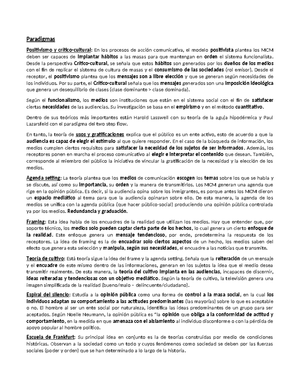 Resumen de los resúmenes (1) - Paradigmas Positivismo y crítico ...