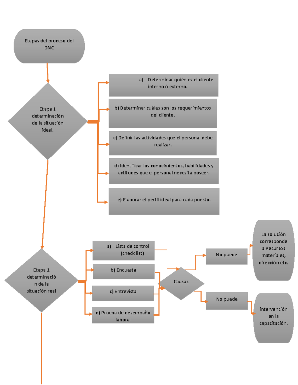 Diagrama de flujo Proseso DNC - Etapas del proceso del DNC Etapa 1 determinaciÛn de la situaciÛn ...
