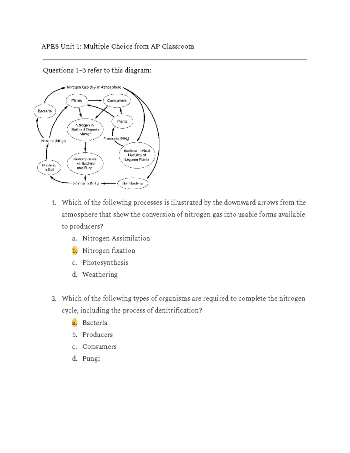 AP Biology: Evolution Unit Practice Exam 1 Questions and Answers - Studocu