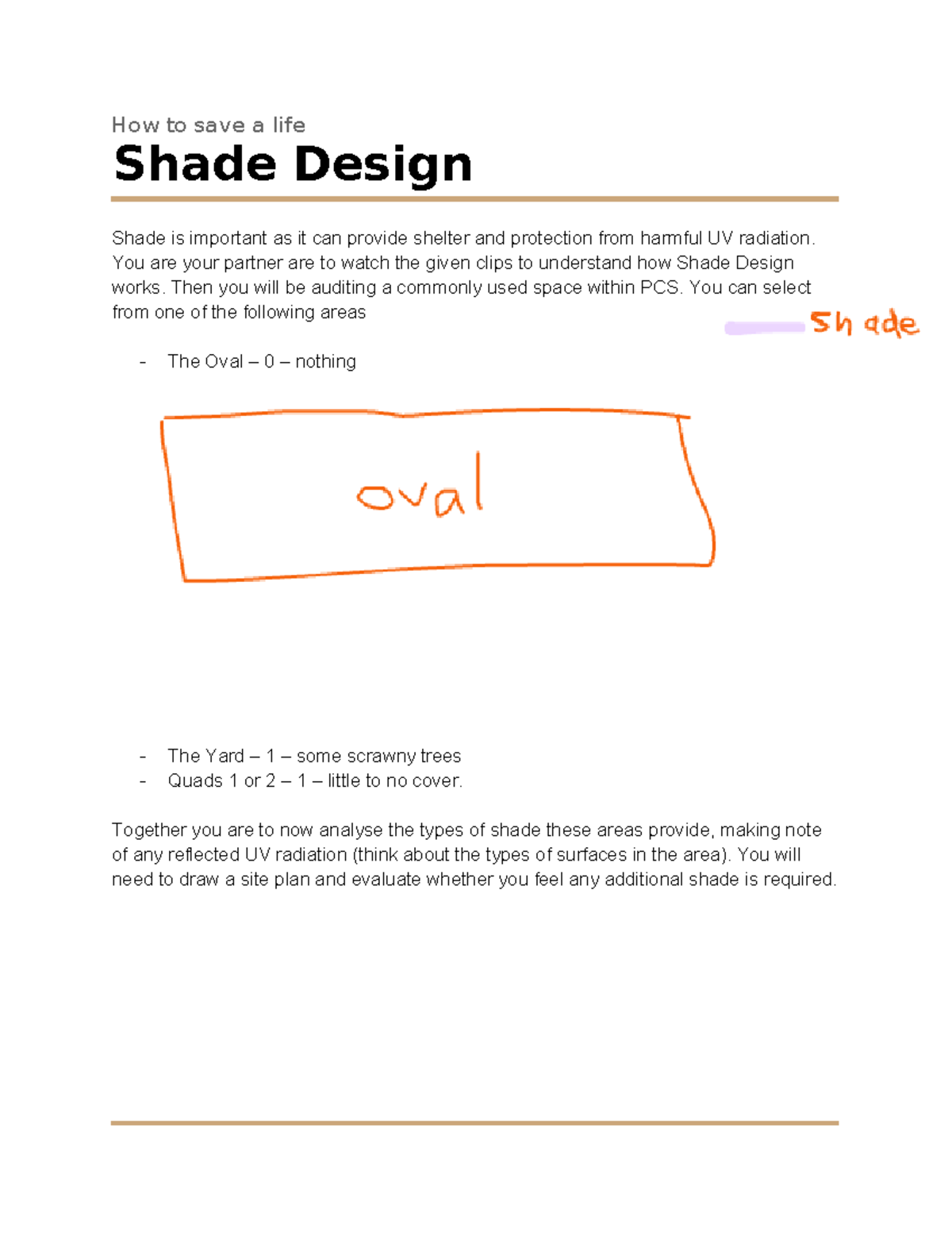 Lesson 4 - Shade Design & Sun Protection Algorithm - Studocu