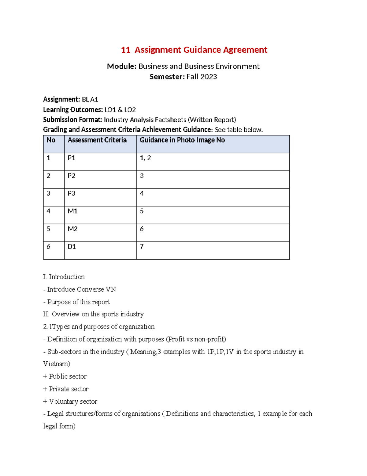 BBE Assignment Guidance Agreement Template V1 - 11 Assignment Guidance ...