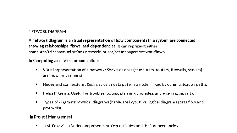 Network Diagram for Project Management - PM 101 - Studocu