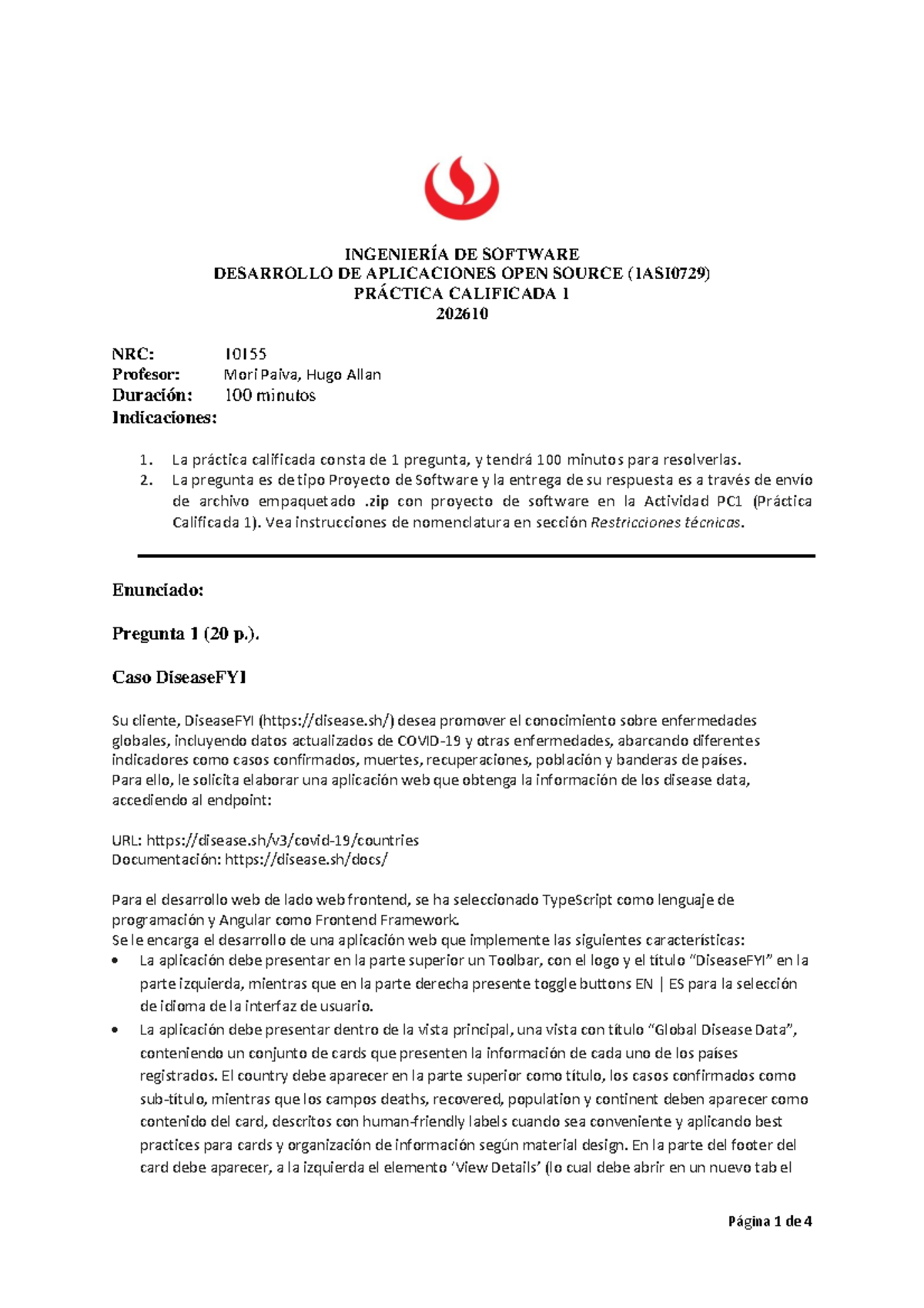 Práctica Calificada 1: Desarrollo de Aplicaciones Open Source (1ASI0729 ...