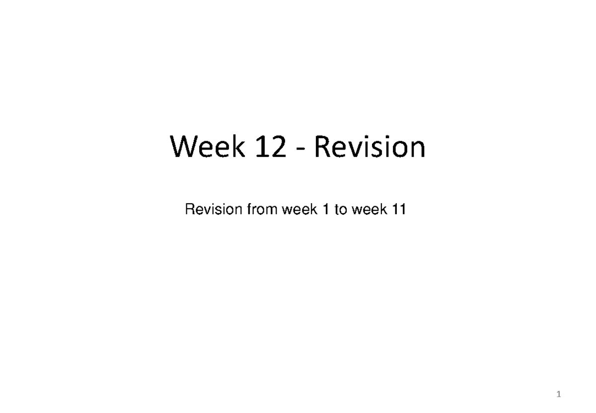 MIET2421 - Week 12 Revision: Energy Concepts and Applications - Studocu