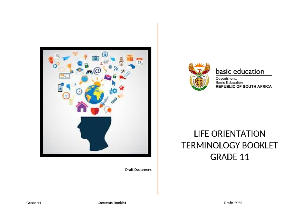 Grade 11 Life Orientation Concepts Booklet: Key Terminology ...