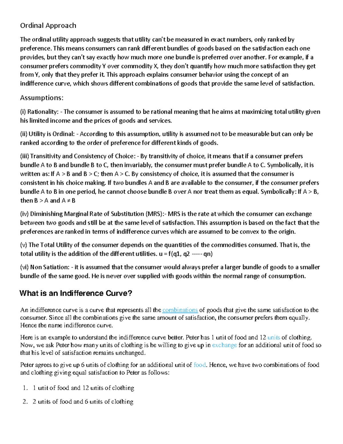 Ordinal Approach: Understanding Utility and Indifference Curves (Part 1 ...
