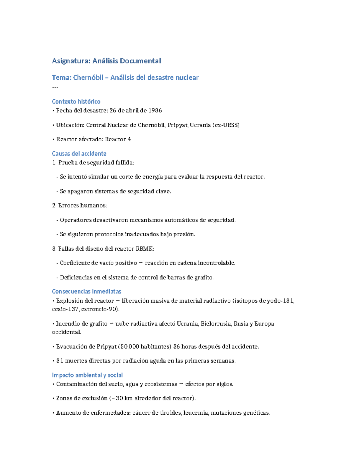 Chernobyl Disaster Analysis: Causes, Consequences, and Mitigation ...