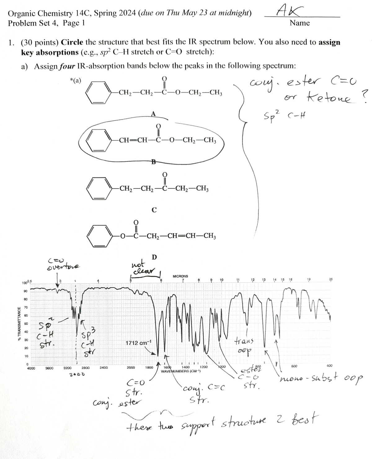 Organic Chemistry 14C, Spring 2024 - Problem Set 4 Answer Key - Studocu