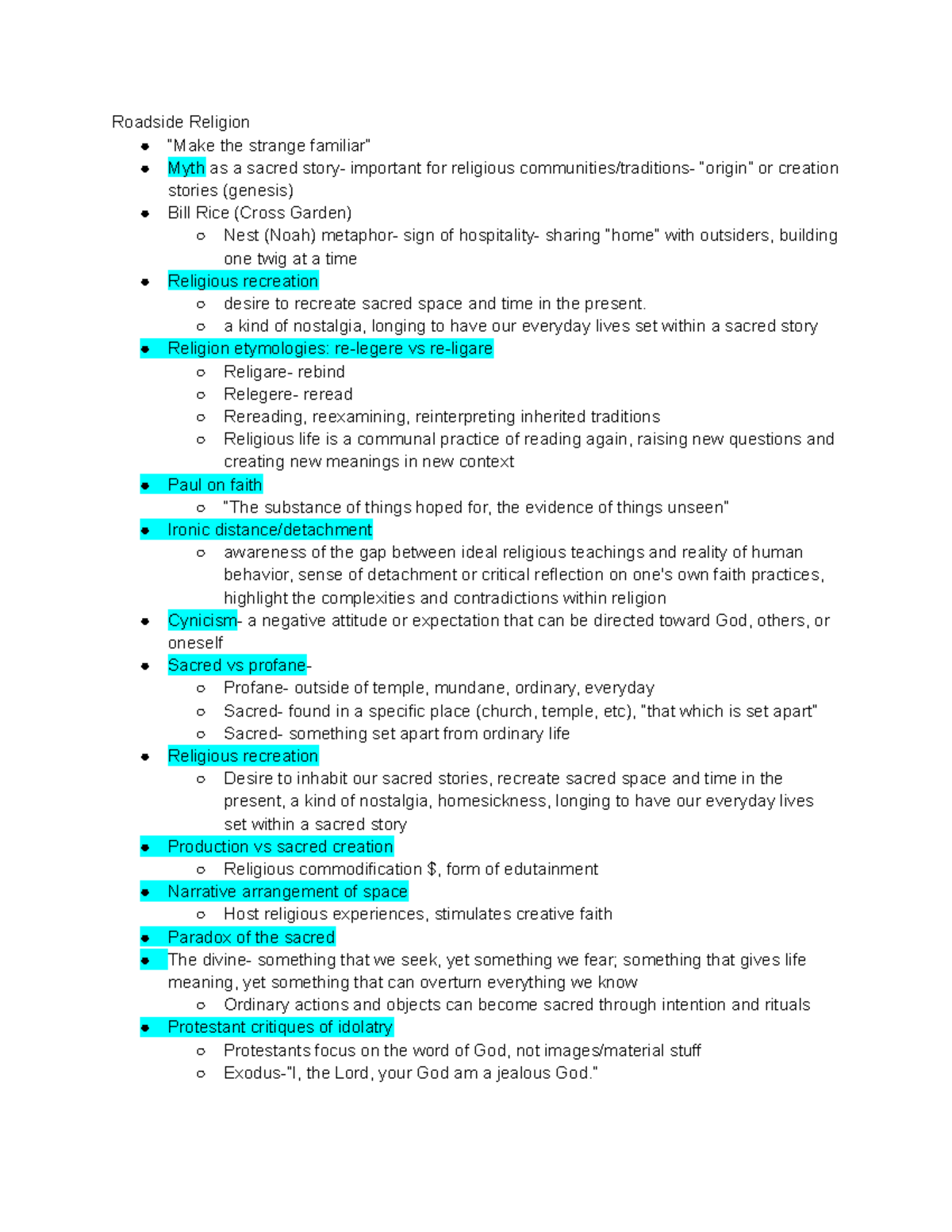 Roadside Religion Study Guide: Key Terms & Colorful Apocalypse Insights ...