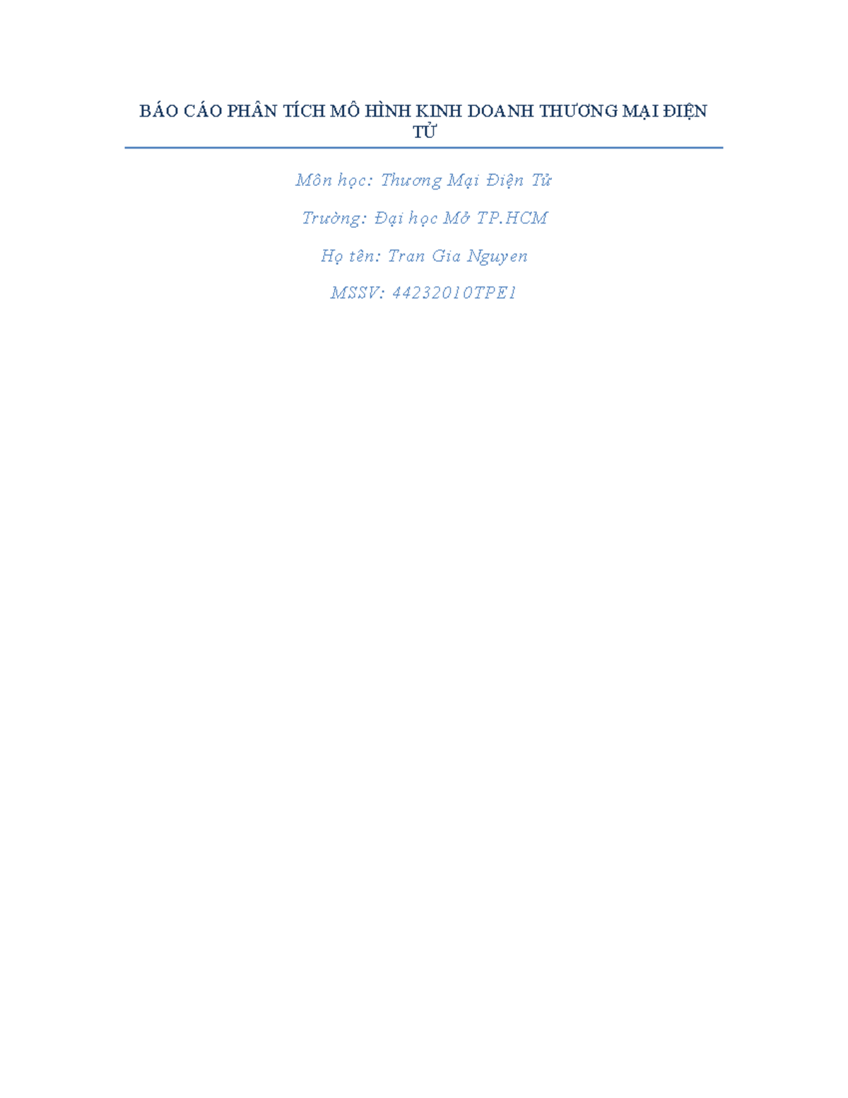 Báo cáo Phân Tích Mô Hình Kinh Doanh Shopee - Thương Mại Điện Tử - Studocu