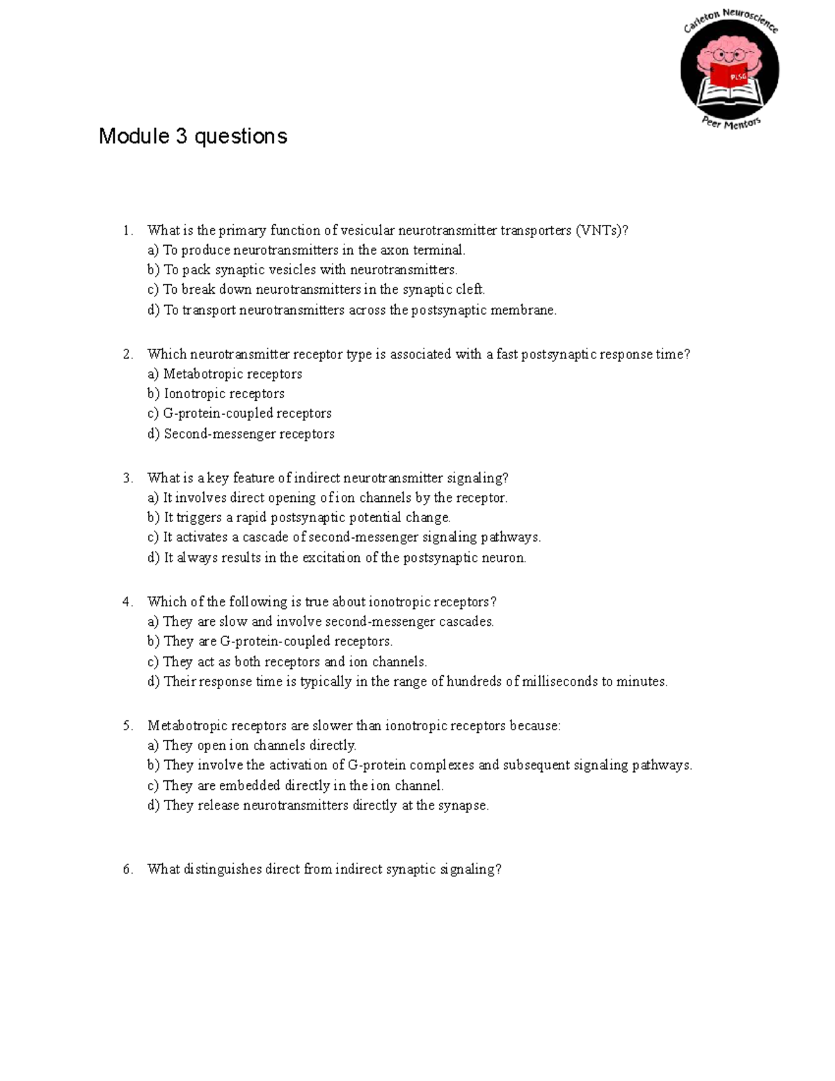 Module 3 - NEUR 2201 - Key Questions and Concepts - Studocu