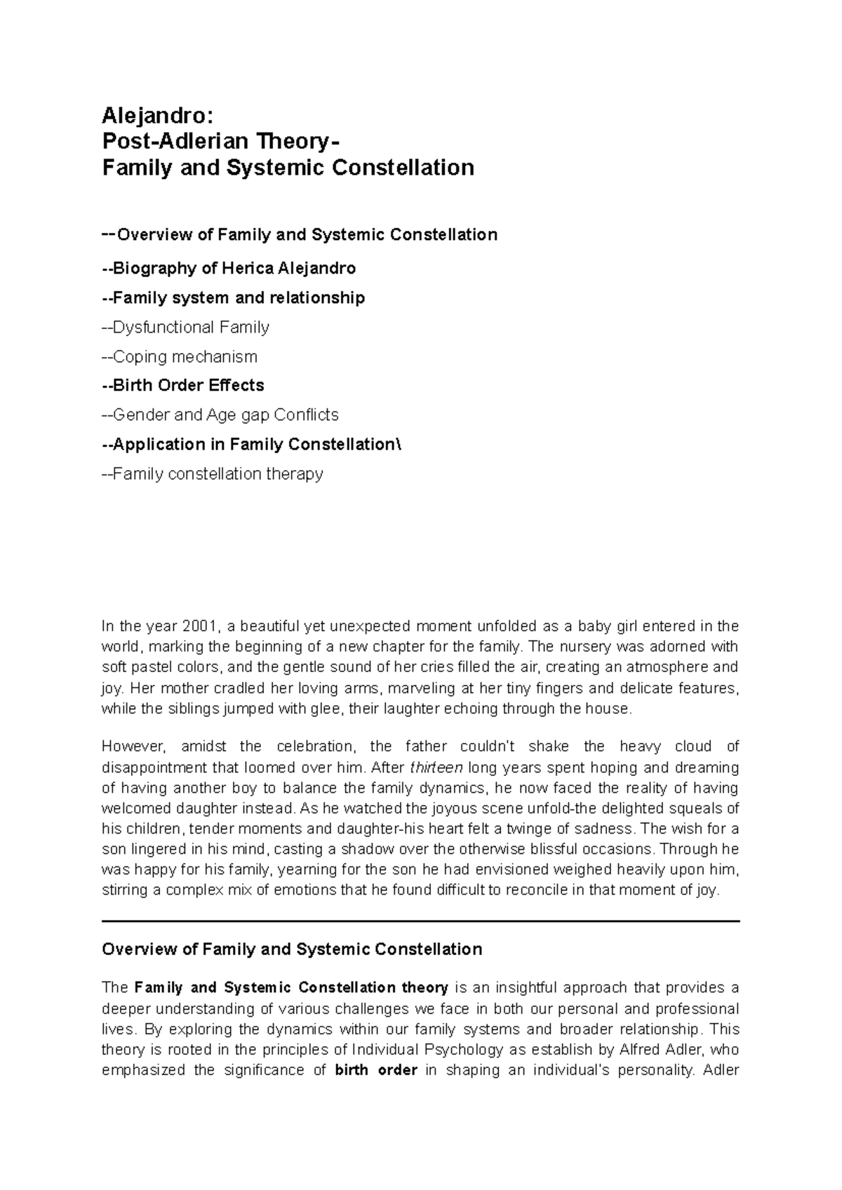 Family Dynamics and Systemic Constellation: Insights from Herica ...