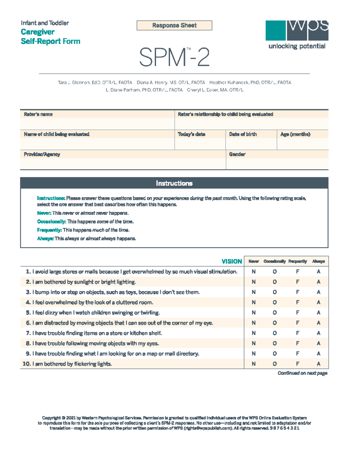 Spm2-caregiver response sheet - Gestión en Salud - Studocu