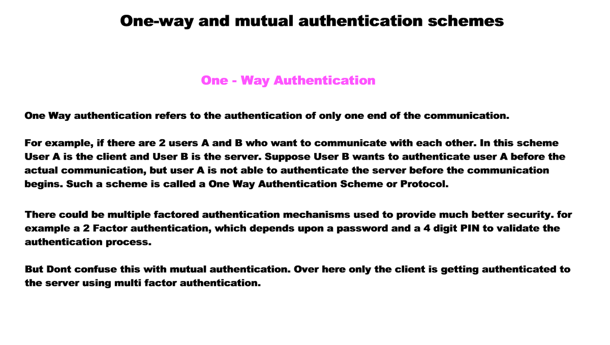 Module 4: One-Way vs Mutual Authentication Explained - Studocu