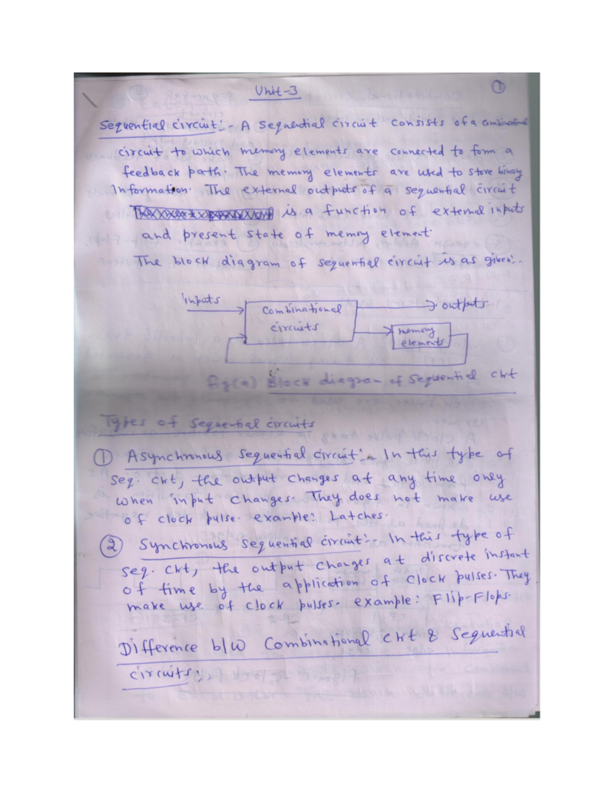 Unit 3 Notes: Understanding Sequential Circuits and Their Types - Studocu