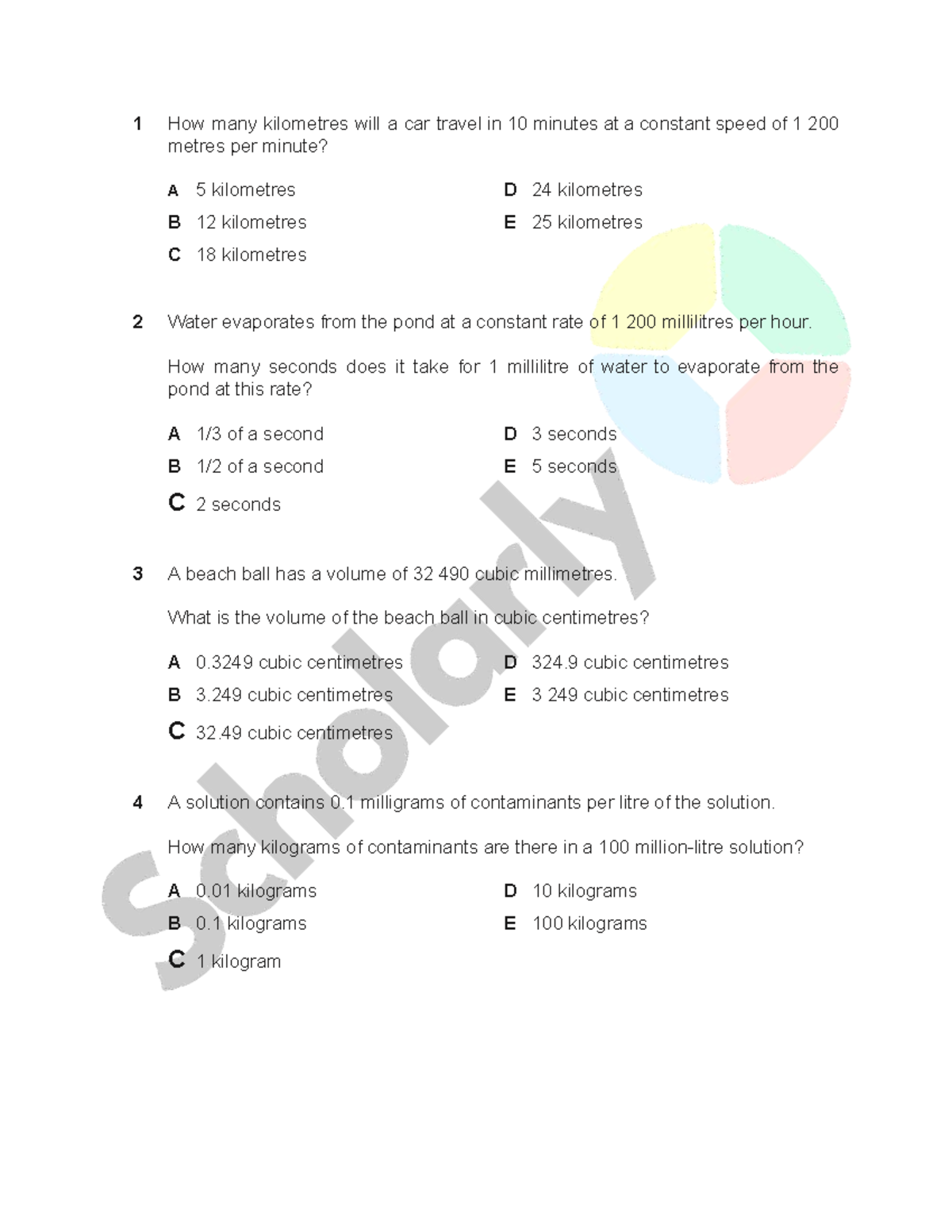 WK2 - Y5 - MATH - HW - Unit Conversion Questions - Studocu