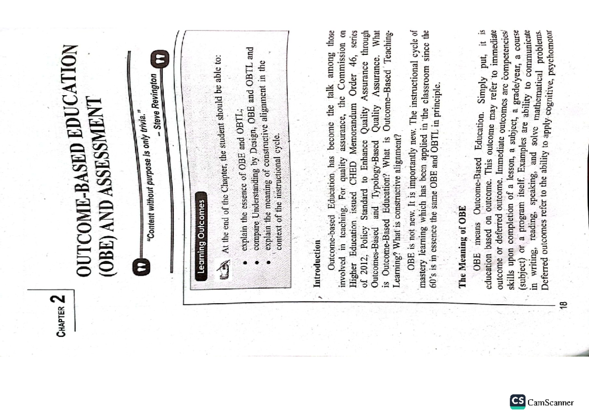 Chapter 2 - OBE and Assessment Lecture Notes (EDUC 101) - Studocu